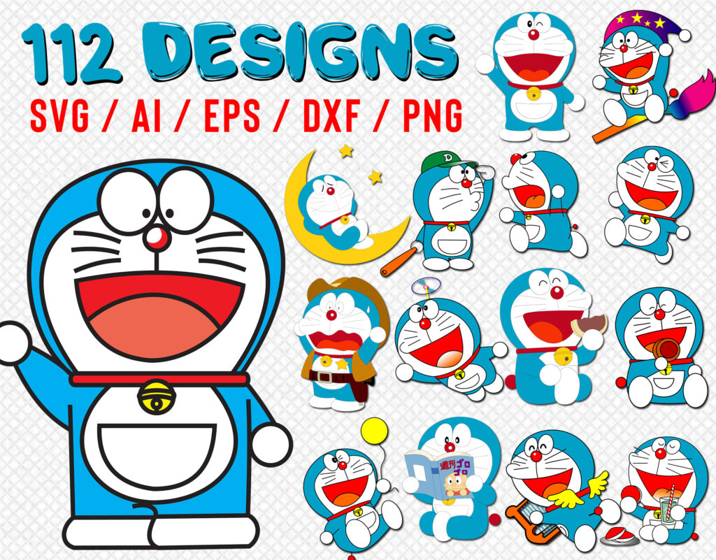 112 Doraemon Svg Bundle - Best Quality Design Bundle