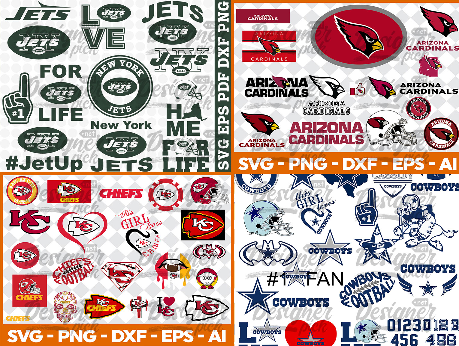 2400+ NFL Svg Bundle - Designerpick