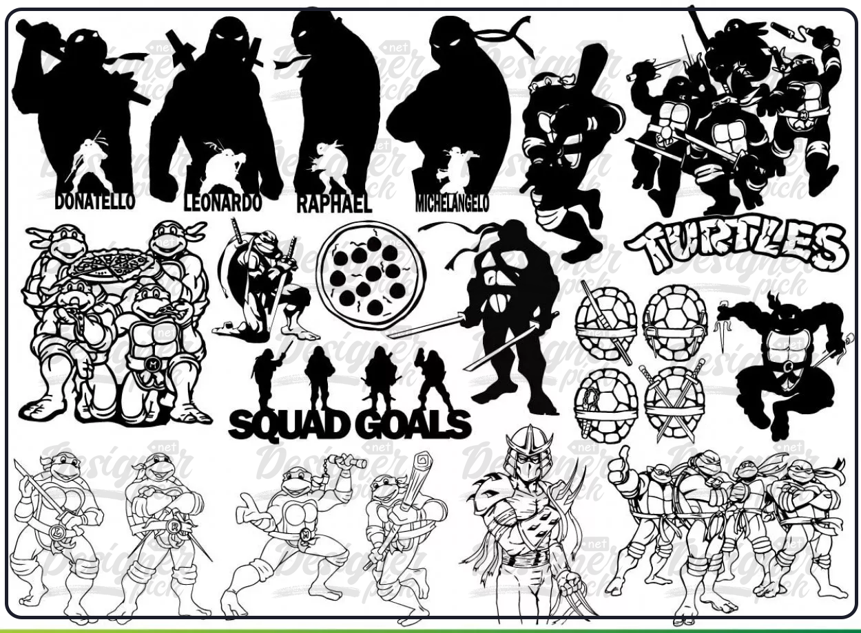 1000+ Ninja Turtle Svg Bundle - Designerpick