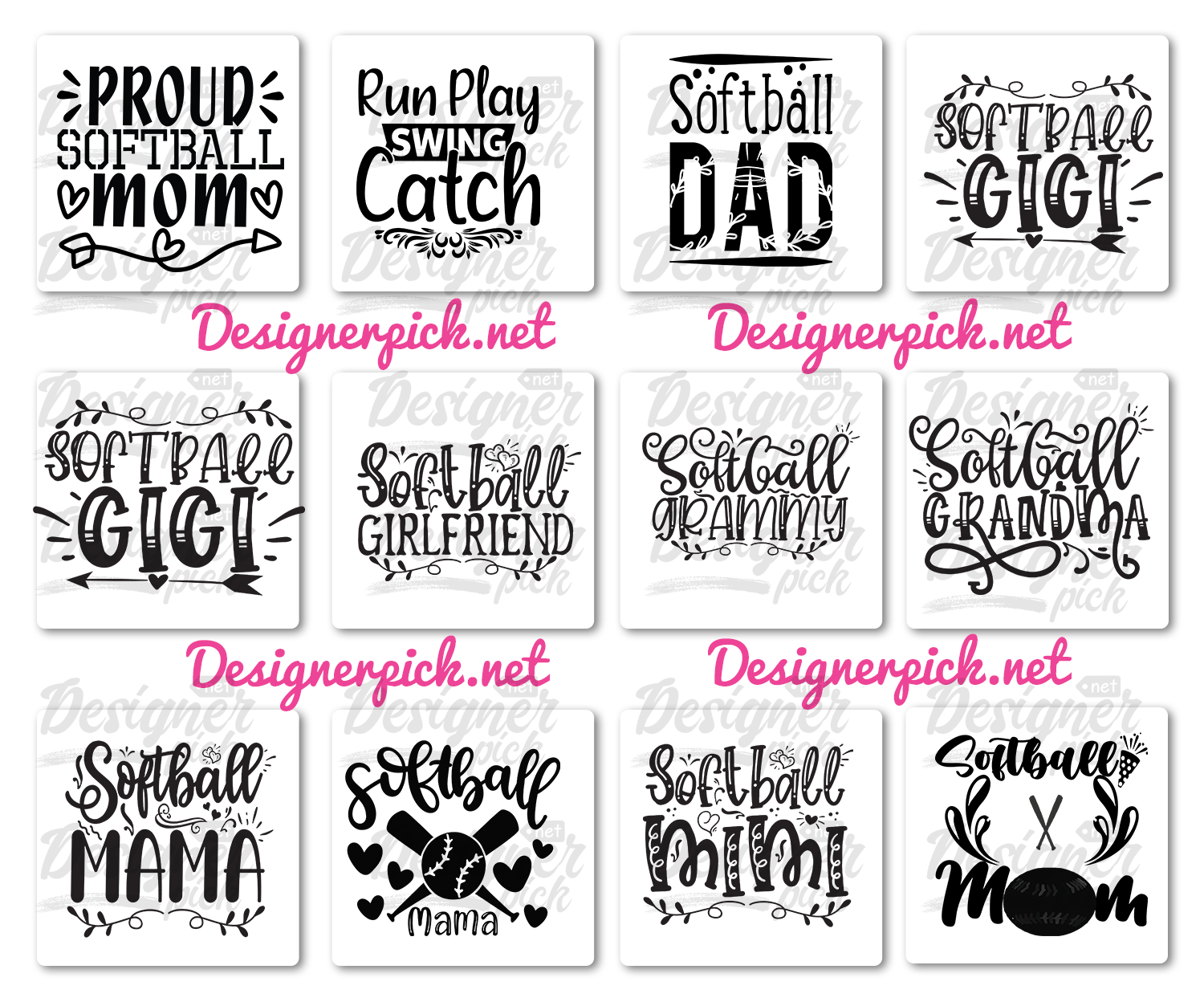 490 Softball Svg Bundle Best Quality Design Bundle