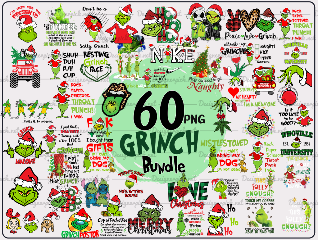 60 Grinch Sublimation Bundle - Best Quality Design Bundle
