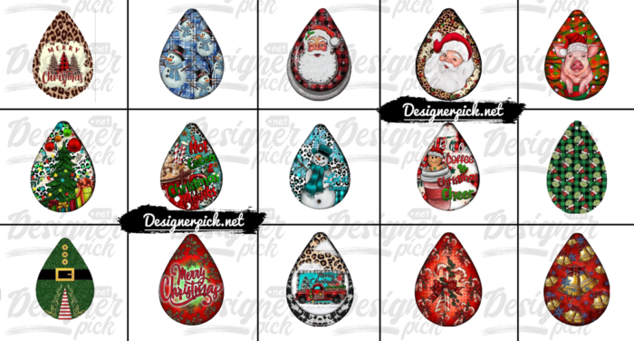 Christmas Earring Sublimation PNG - Best Quality Design Bundle