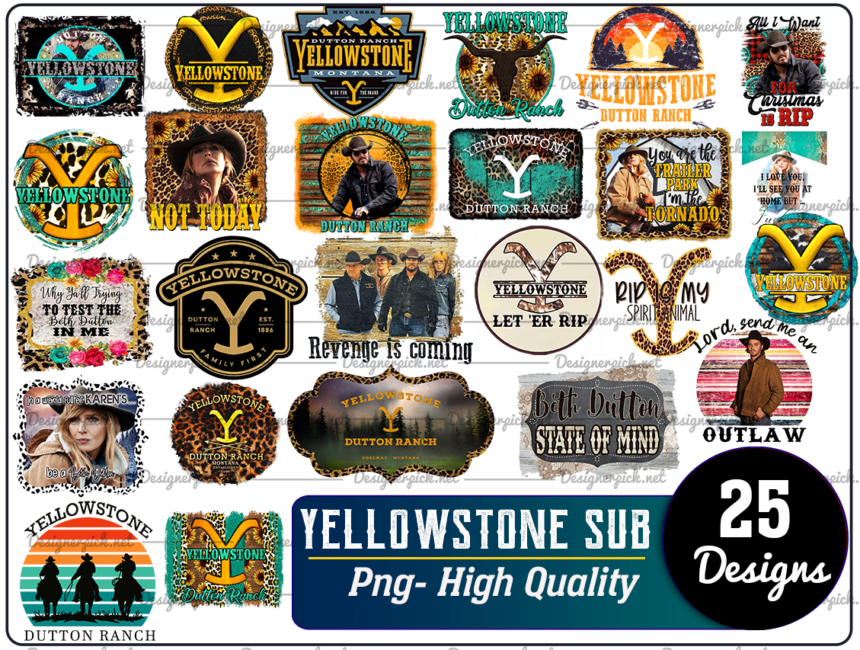 25 Yellowstone Sublimation Bundle - Best Quality Design Bundle
