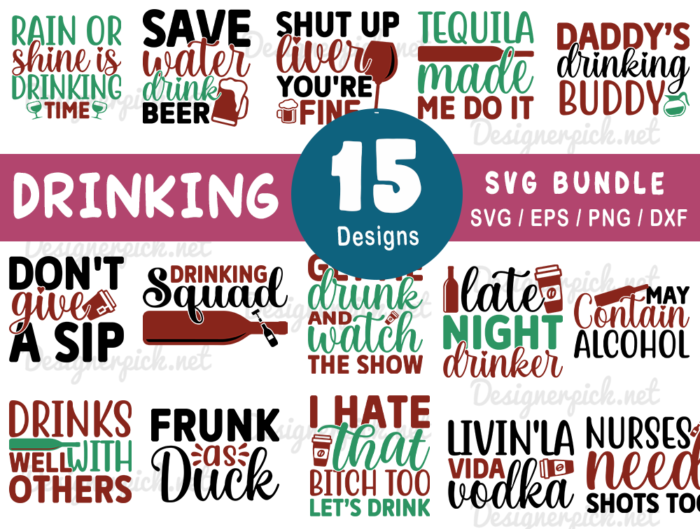 Drinking SVG Bundle - Best Quality Design Bundle