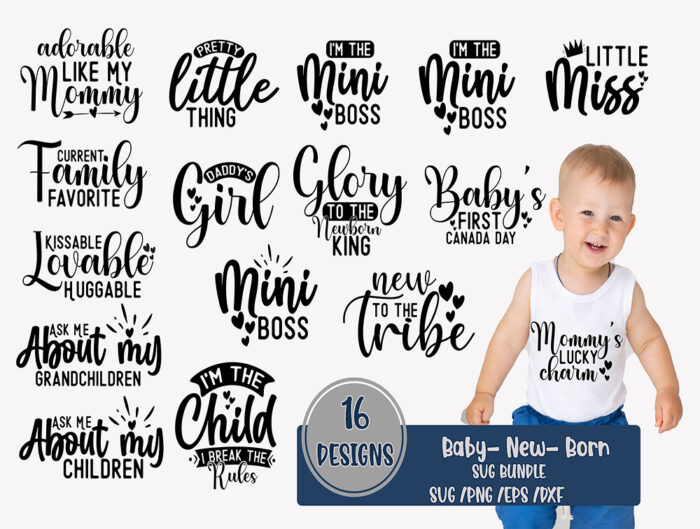Baby SVG Bundle, Baby Onesie SVG - Best Quality Design Bundle