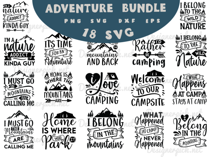 Adventure SVG Bundle, Camping svg Bundle - Best Quality Design Bundle