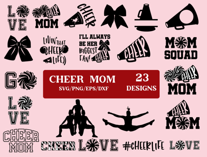Cheer Mom Svg Bundle, Cheer Svg - Best Quality Design Bundle