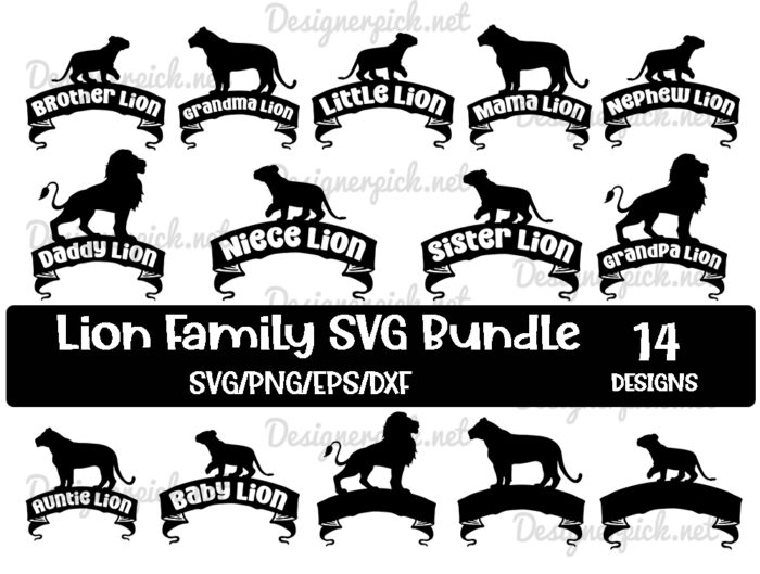 Lion Family Svg Bundle, Layered Lion Clipart - Best Quality Design Bundle
