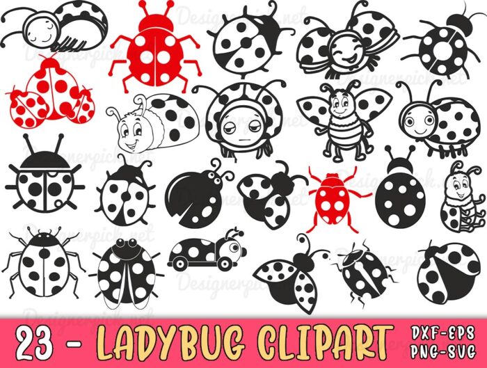 LadyBug Clipart Svg Bundle - Best Quality Design Bundle