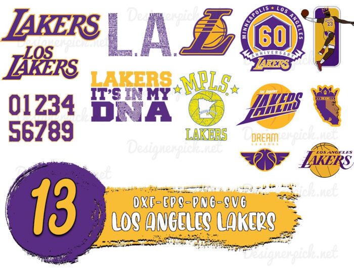 Los Angeles Lakers SVG Bundle, Lakers svg Bundle - Best Quality Design ...