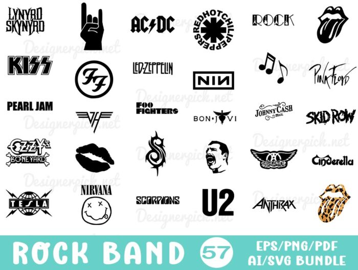 Rock Band Svg bundle - Best Quality Design Bundle