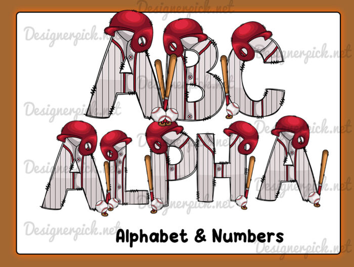 Baseball Doodle Alphabet - Best Quality Design Bundle
