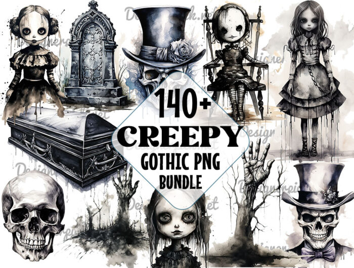 140+ Creepy Gothic Png Bundle, Gothic Png - Best Quality Design Bundle