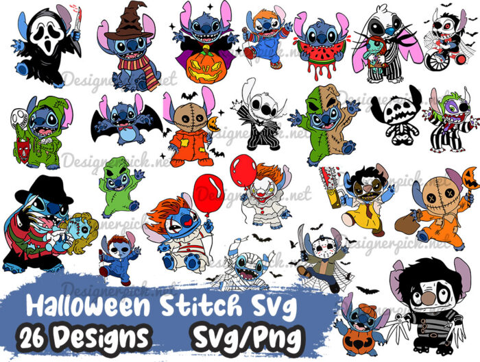 Stitch Halloween Svg Bundle, Halloween Png - Best Quality Design Bundle