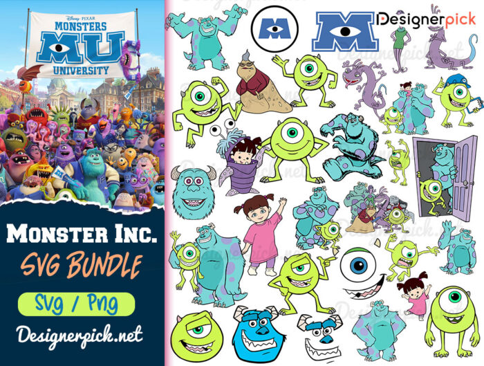 Monster Inc Svg Bundle, Monster Inc Clipart - Best Quality Design Bundle