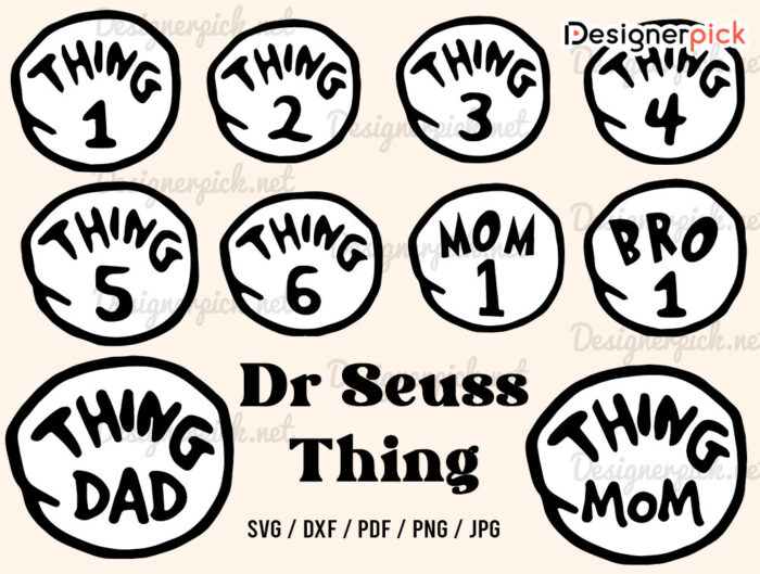 Dr Seuss Thing Svg, 1 Thing 2 Thing Svg - Best Quality Design Bundle