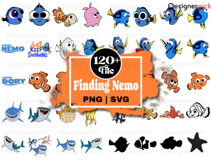 Finding Nemo Svg Bundle, Disney Nemo Clipart, Cartoon Svg - Best ...