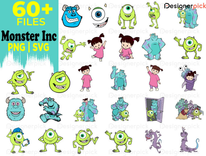 Monster Inc Svg Bundle, Layered Monster Inc Clipart, Cartoon Svg - Best ...