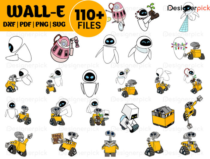 Disney Wall-E Svg Bundle, Layered Wall-E Clipart, Wall-E Cartoon Svg ...