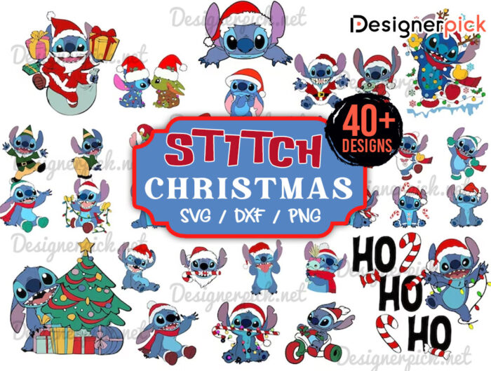 Stitch Christmas PNG Bundle, Xmas Stitch Png, Stitch PNG Bundle, Stich ...