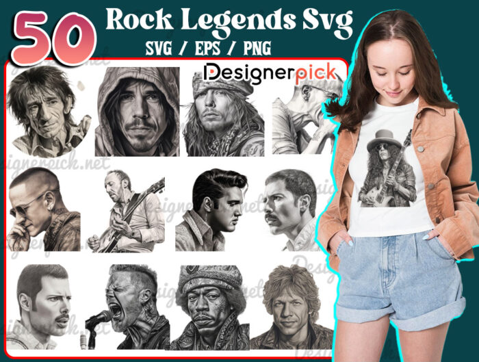 Rock Legend Svg Bundle, Rock music Png, Music Sublimation Bundle - Best ...