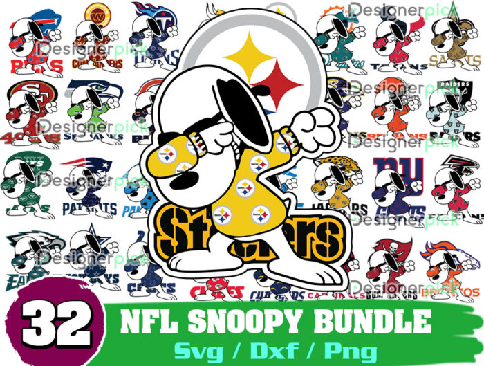NFL Snoopy Png Bundle, NFL Team Png, Snoopy Nfl Sublimation Bundle ...