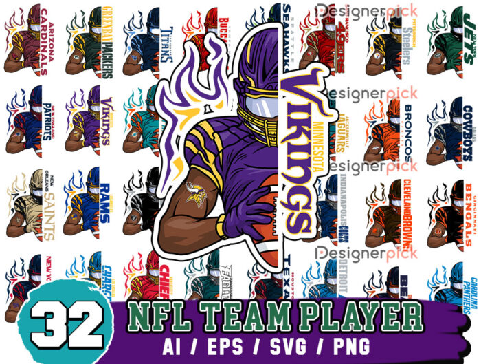NFL Team Player Png Bundle, NFL Team Png, Nfl Sublimation Bundle - Best ...