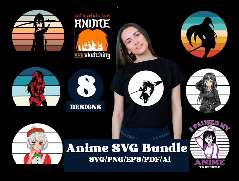 Anime Svg Design Bundle, Anime Tshirt Design - Designerpick