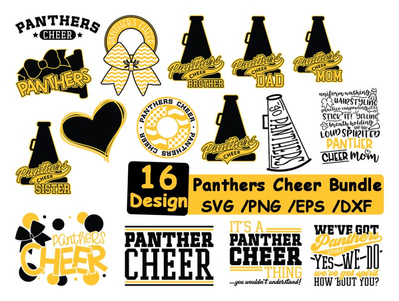 Panthers Cheer Svg Bundle, Cheer Svg - Designerpick