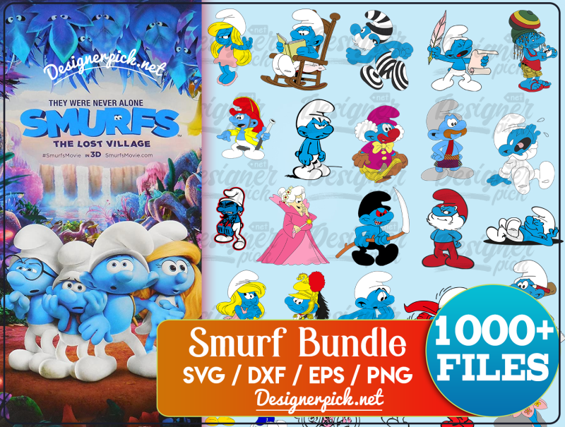 1000+ Smurf Svg Bundle - Designerpick